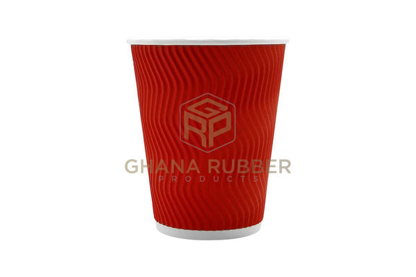 Ripple Paper Cups 12oz Red - Shine Disposables by Ghana Rubber – Ghana ...