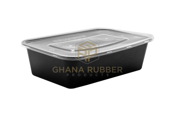 Microwavable Containers Rectangular 1250cc Black - Shine Disposables by ...